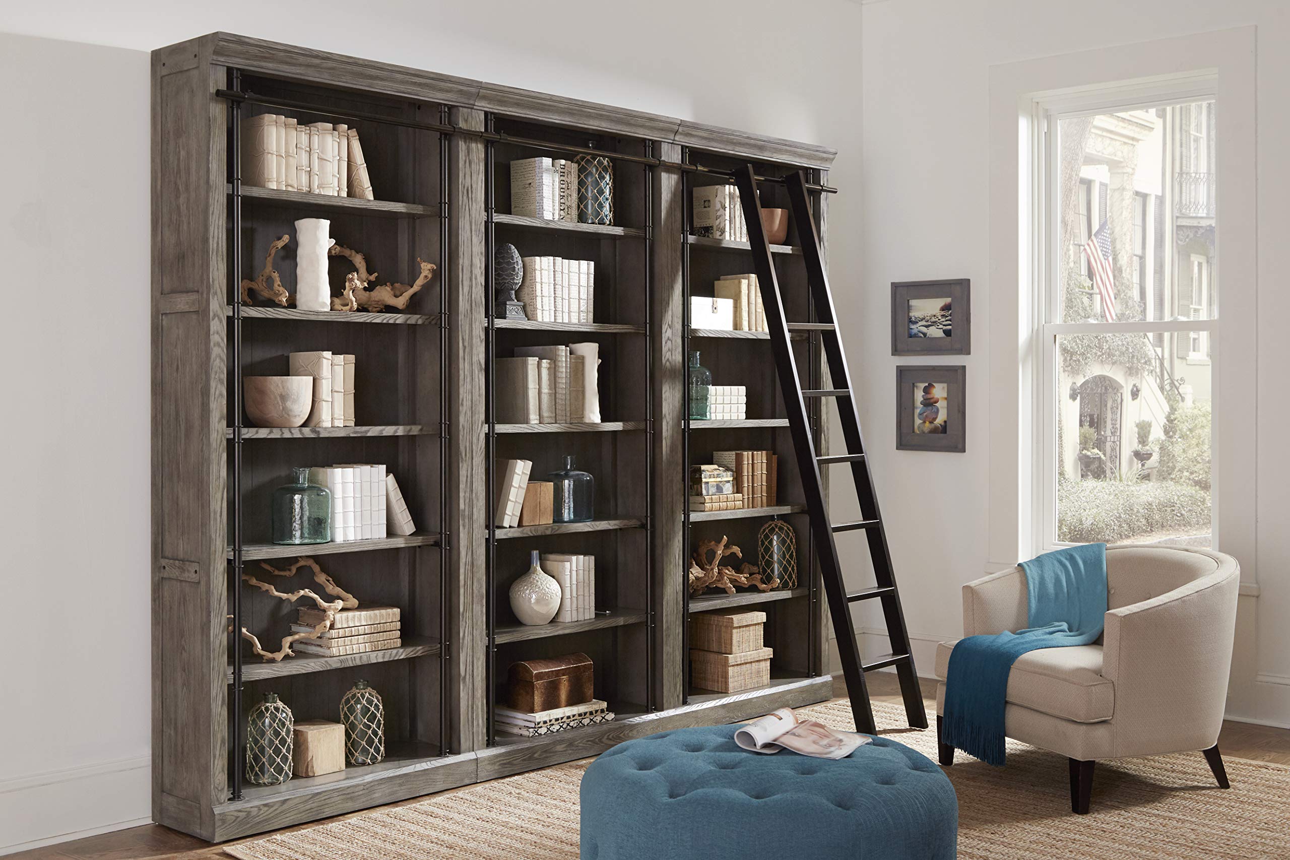 Martin Furniture Avondale 3 Bookcase Wall Gray