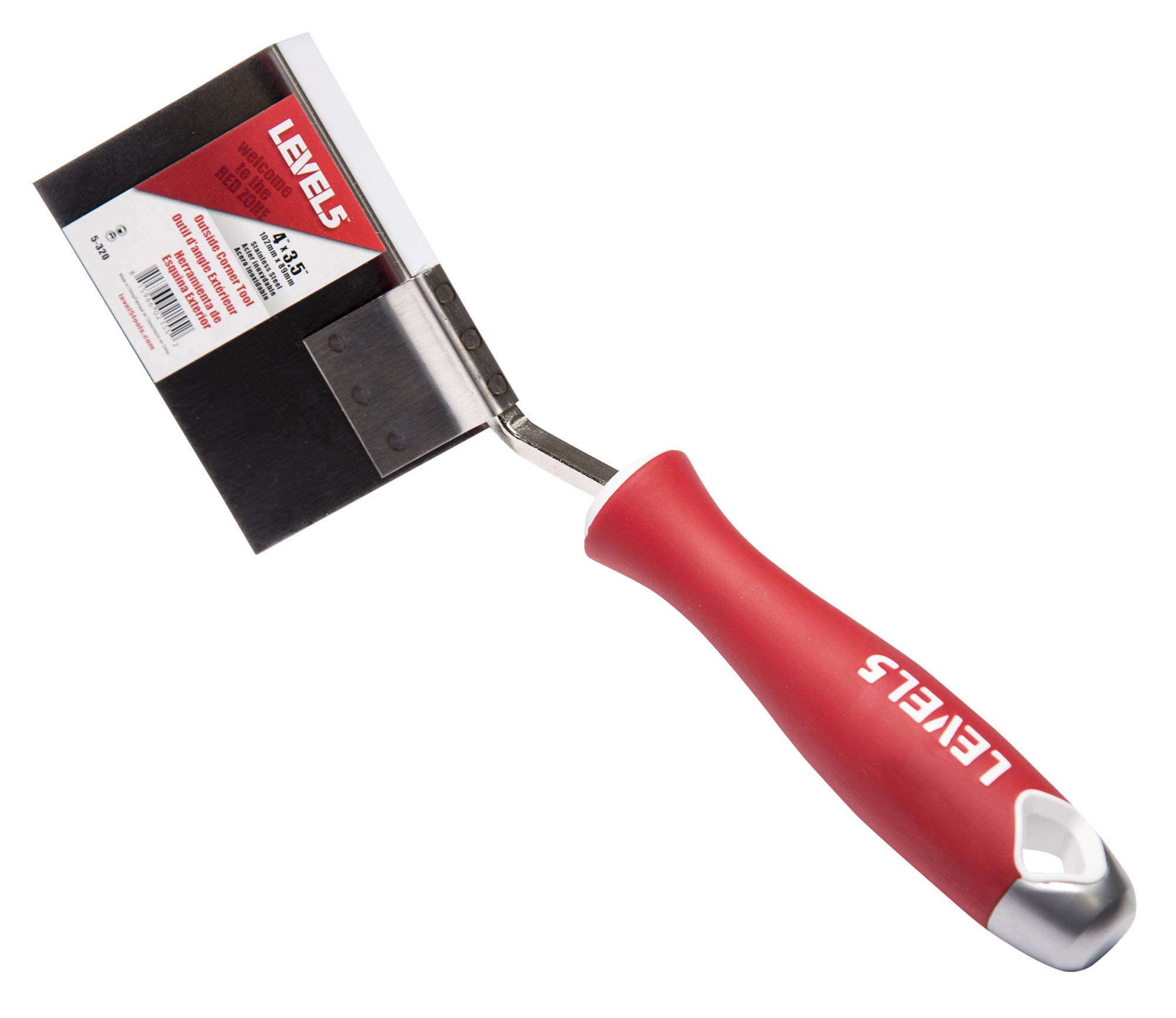 Outside Corner Knife, 4"x3.5" - LEVEL5 | Pro-Grade | Metal Hammer End | Drywall Gyprock Plasterboard Sheetrock | 5-320