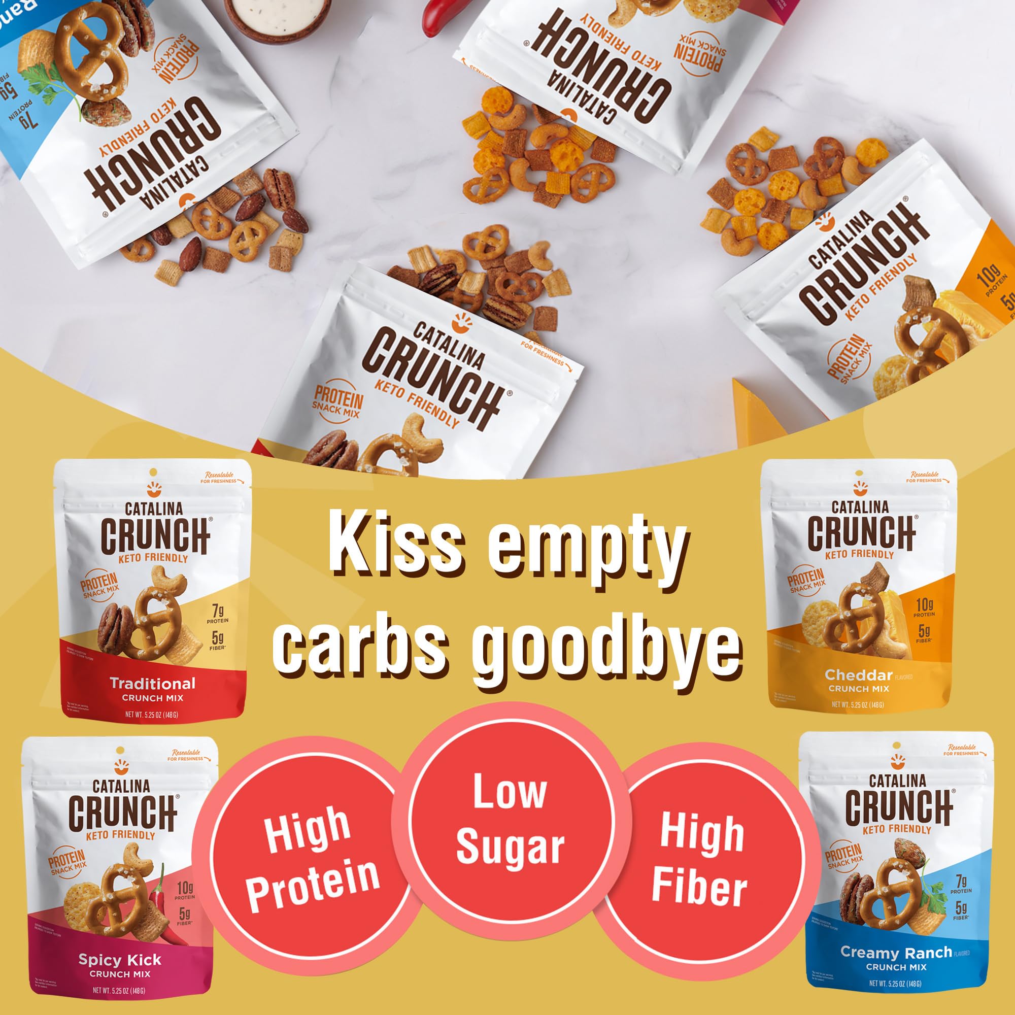 Catalina Crunch Mix Protein Snack Mix Variety Pack | Keto Friendly, Low Carb, Keto Snacks, Pack of 6