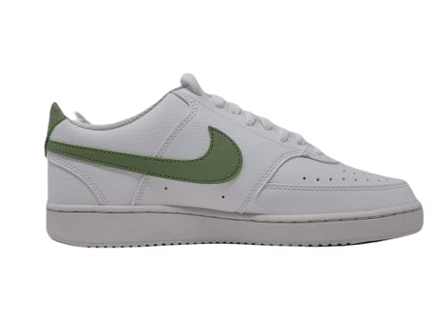 Nike Mens Court Vision Low Lifestyle Sneakers, White/Oil Green-Medium Olive, 12 M US
