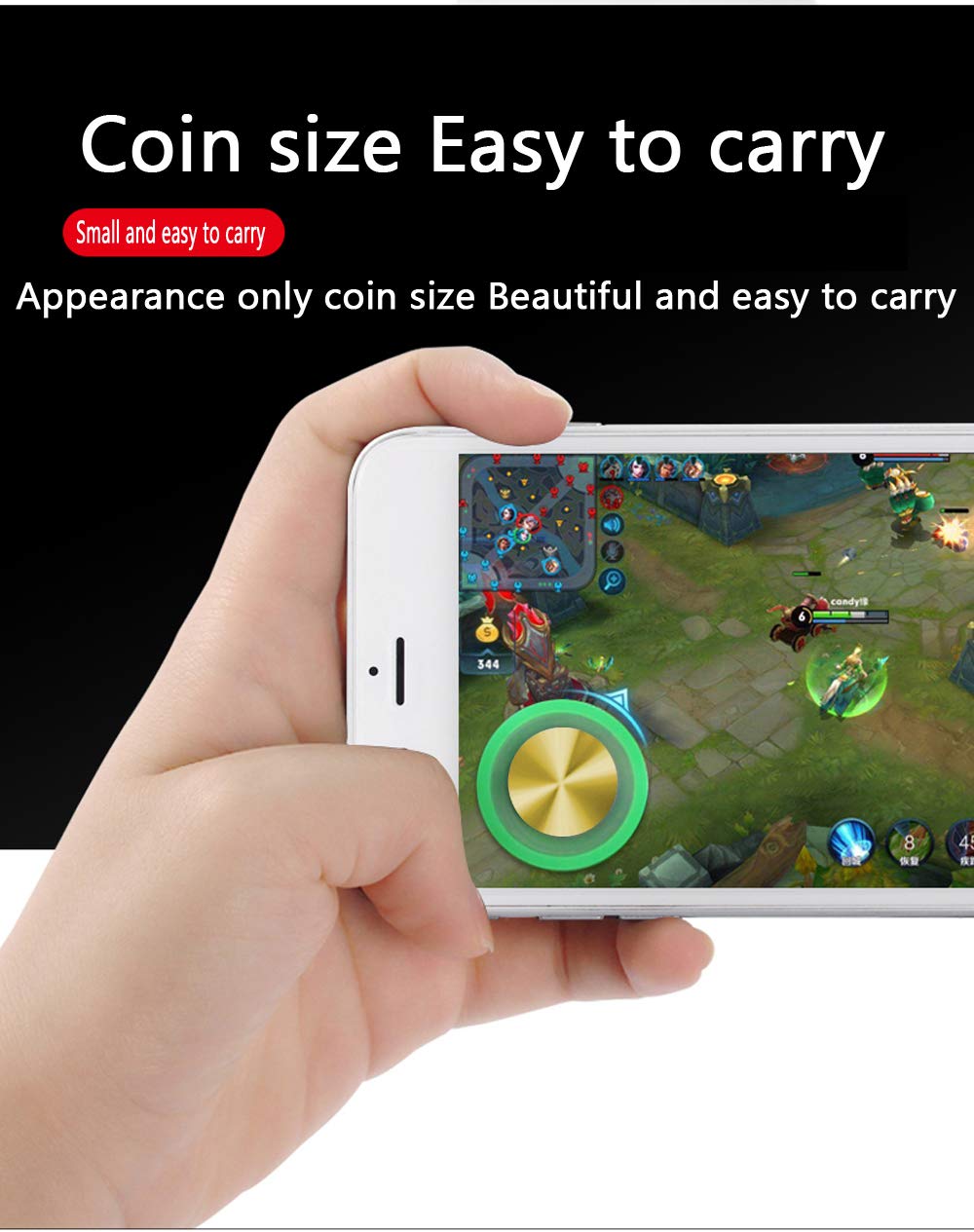 Vakili Mobile Phone Game Joystick Metallic Plated Game Control Touch Screen Joypad Game Controller for iPad iPhone Android Mobile Tablet 2PACK