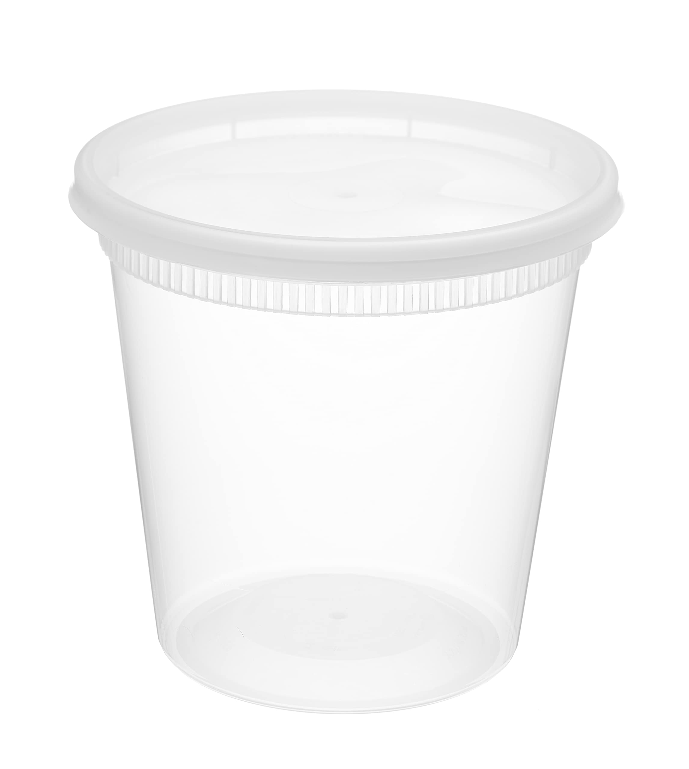 Heavy Duty Food Storage Containers with Lids - Leakproof Deli Containers with Lids - Soup, Slime, Meal Prep Containers, Take Out, Stackable, Microwavable, Dishwasher Safe, Freezer Safe, BPA Free (32, Round, 24, 745808023874)