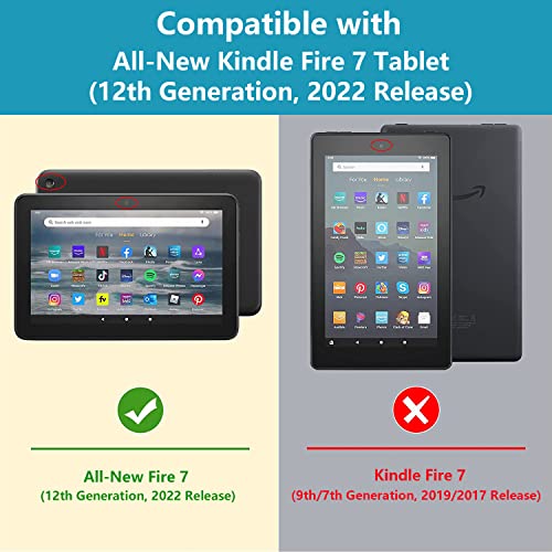 TBXOSTN Case for All-New Amazon Kindle Fire 7 Tablet (7" Display, 12th Generation, 2022 Release), Premium PU Leather Stand Cover with Smart Auto Wake, Inspirational Quotes Customized