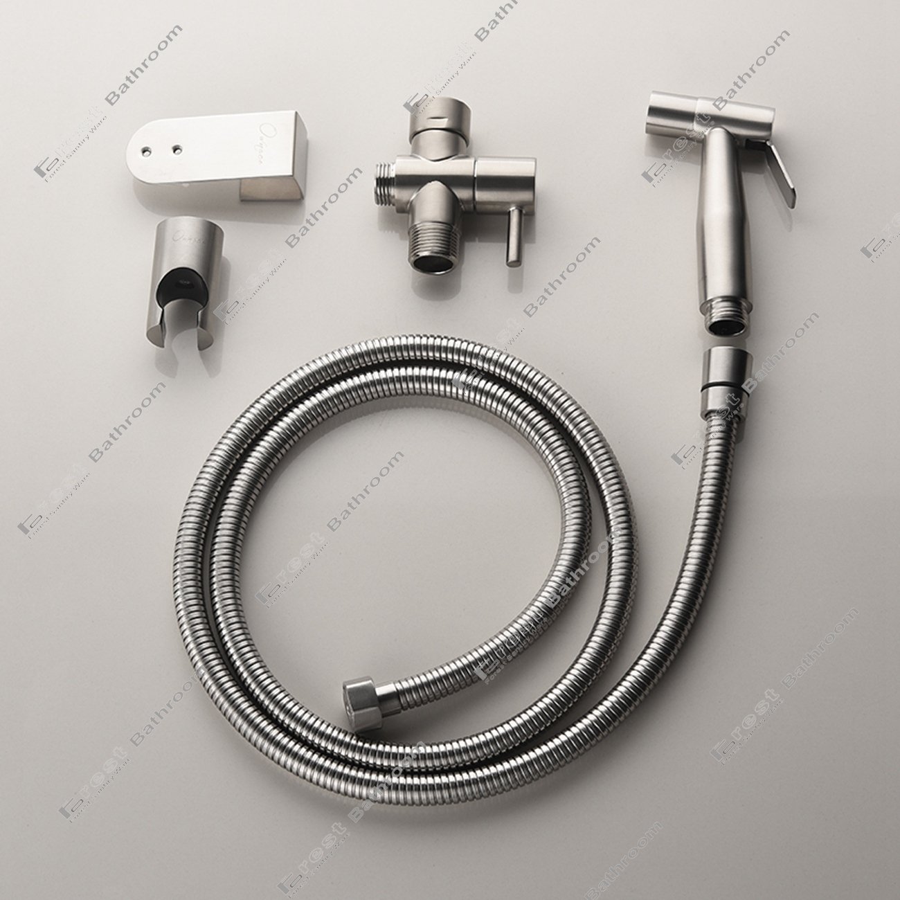 Ownace Brushed Nickel Hand Held Bidet Sprayer Qualitied Stainless Steel Diaper Sprayer Shattaf Complete Set for Bidet Toilet Bathroom