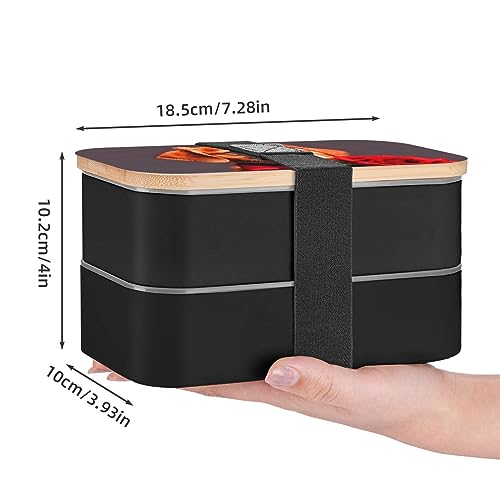 Gentleman-Like Dog Adult Lunch Box, Bento Box, With Cutlery Set Of 3, 2 Compartments, Rectangular, Lunch Box For Adults