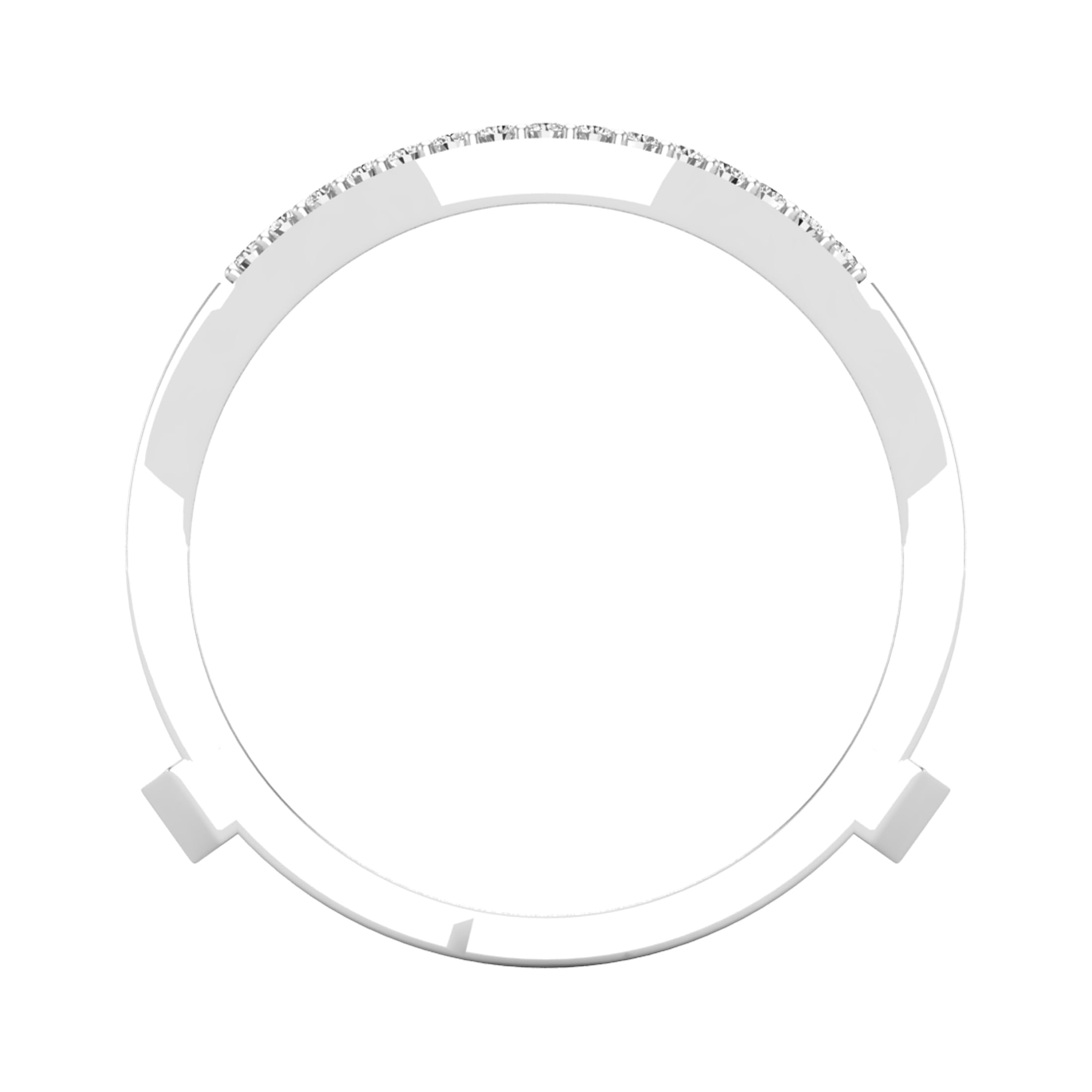 Dazzlingrock Collection Round White Diamond Contour Enhancer Stackable Guard Wedding Ring Band for Women in 925 Sterling Silver Size 7