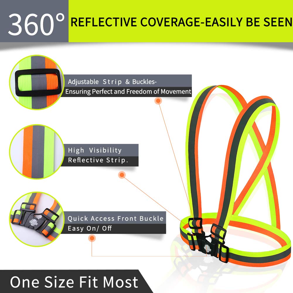 Dazonity High Visibility Safety Vest,Lightweight,Adjustable & Elastic Vest,Hi Vis Reflective Strips, Fit for Men & Women, Construction,Cycling, Runnning, Surveyor, (Yellow)
