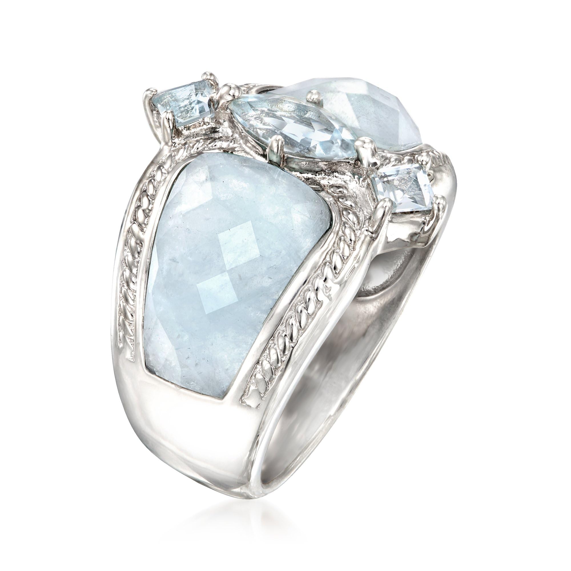 Ross-Simons 5.85 ct. t.w. Aquamarine Ring in Sterling Silver. Size 9