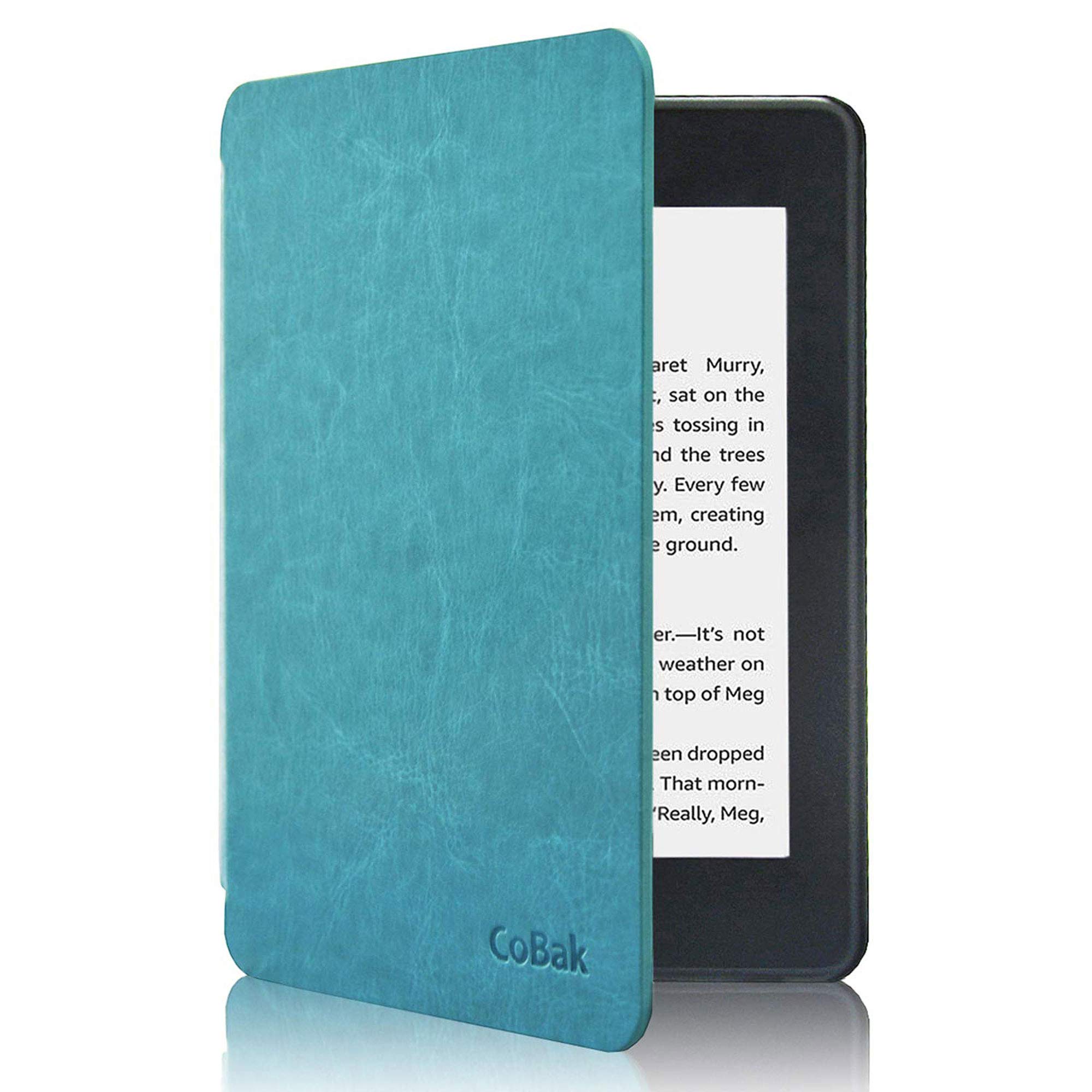 CoBak Kindle Paperwhite Case - All New PU Leather Smart Cover with Auto Sleep Wake Feature for Kindle Paperwhite 10th Generation 2018 Released, Sky Blue
