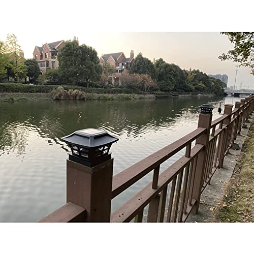 JSBDPHW Creative Personality LED Column Light Outdoor Solar Pillar Lamp Waterproof IP45 Courtyard Fence Post Light Villa Garden Lawn Decoration Landscape Light