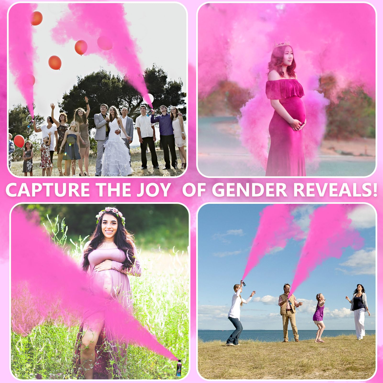 Gender Reveal Fire Extinguisher 2 Packs, Gender Reveal Ideas, Baby Girl Reveal Party Ideas 100% Biodegragable for Gender Reveal Decorations(Pink)