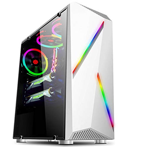 Computer PC Case Gaming Audio Transparente with 2 RGB Color Changing Light Strips 350X170X420mm