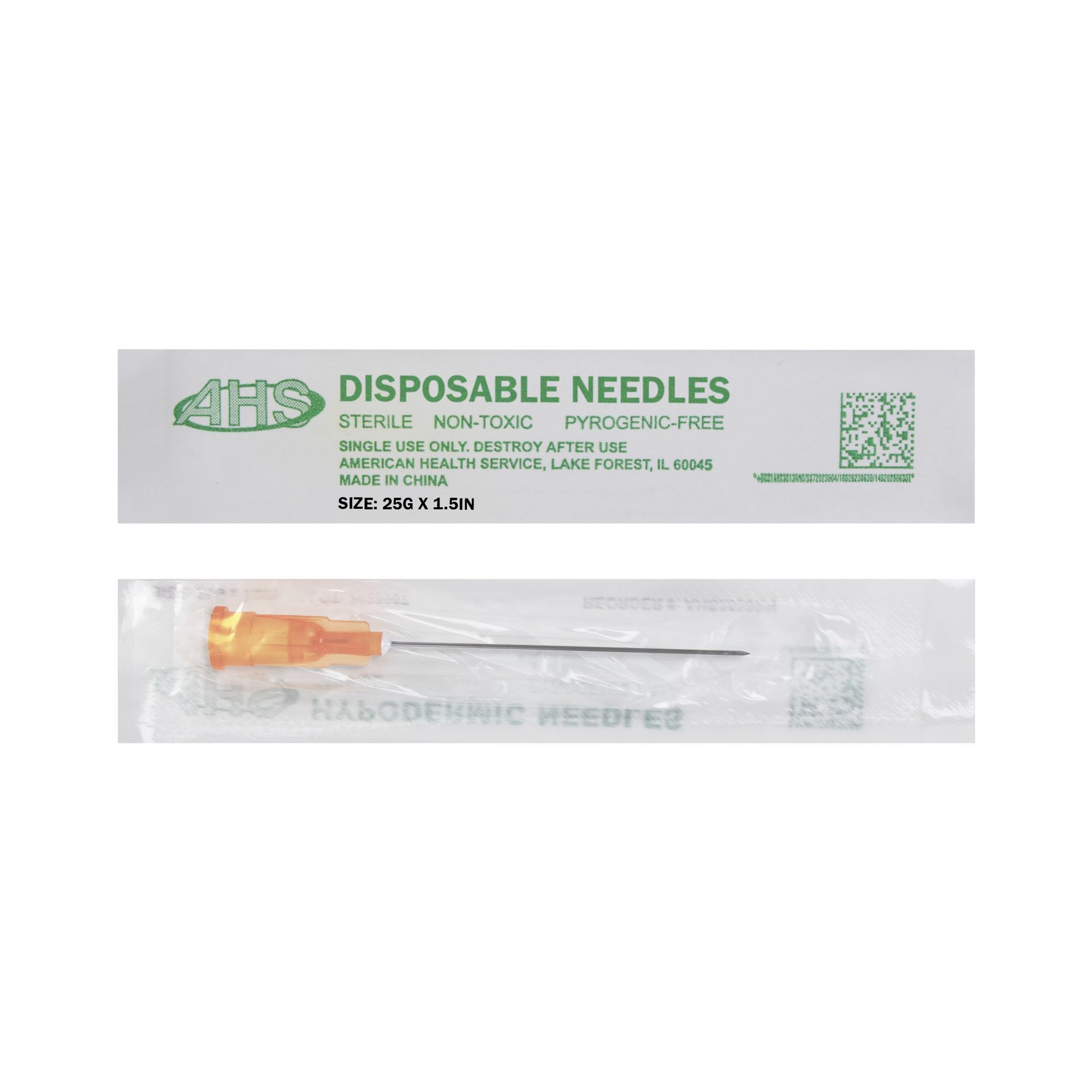 Generic 100 Pack Sterile Disposable Injection Needle with Cap for Scientific and Industrial Dispensing Needle Accessories (25G X 1.5in)