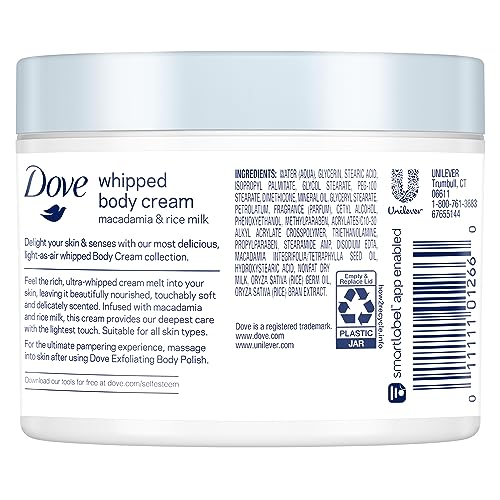 Dove Whipped Macadamia and Rice Milk Body Cream 10 oz