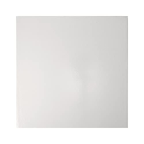 DecoPac Square Cake Drum, Foil Covered Cake Drum, Sturdy Half Inch Thick, Pack of 5, White - 18 Inch