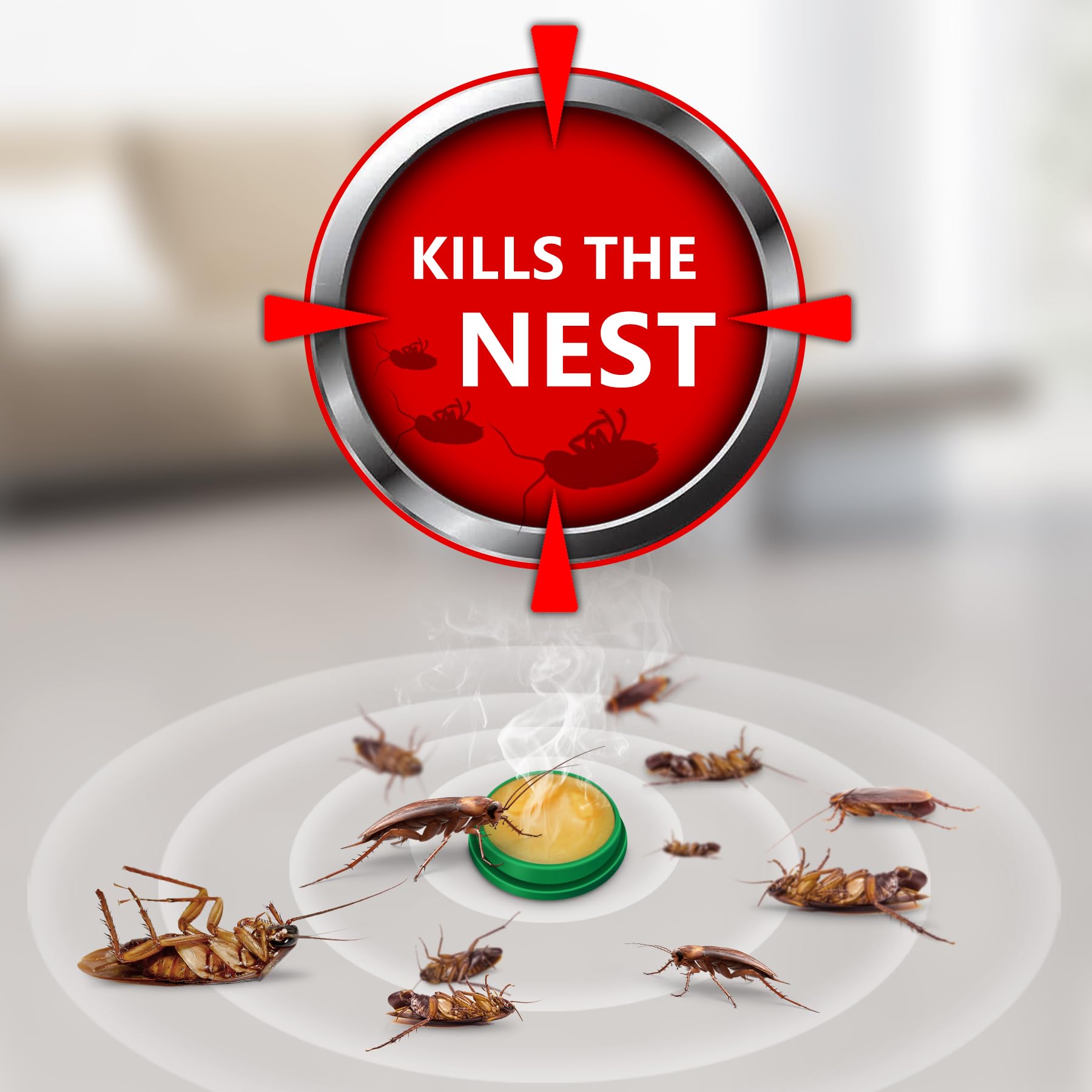 Endbug Roach Killer Indoor Infestation, Roach Bait Gel Roach Traps, Roach Repellent Cockroach Killer Indoor Home for Small Large Cockroaches, Get Rid of Roaches Permanently Indoor/Outdoor - 12PCS