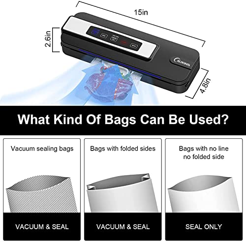 CAUKINS Food Vacuum Sealer Machine: Sous Vide Vacuum Sealer Automatic Vacuum Sealer Portable Vacuum Sealer For Food