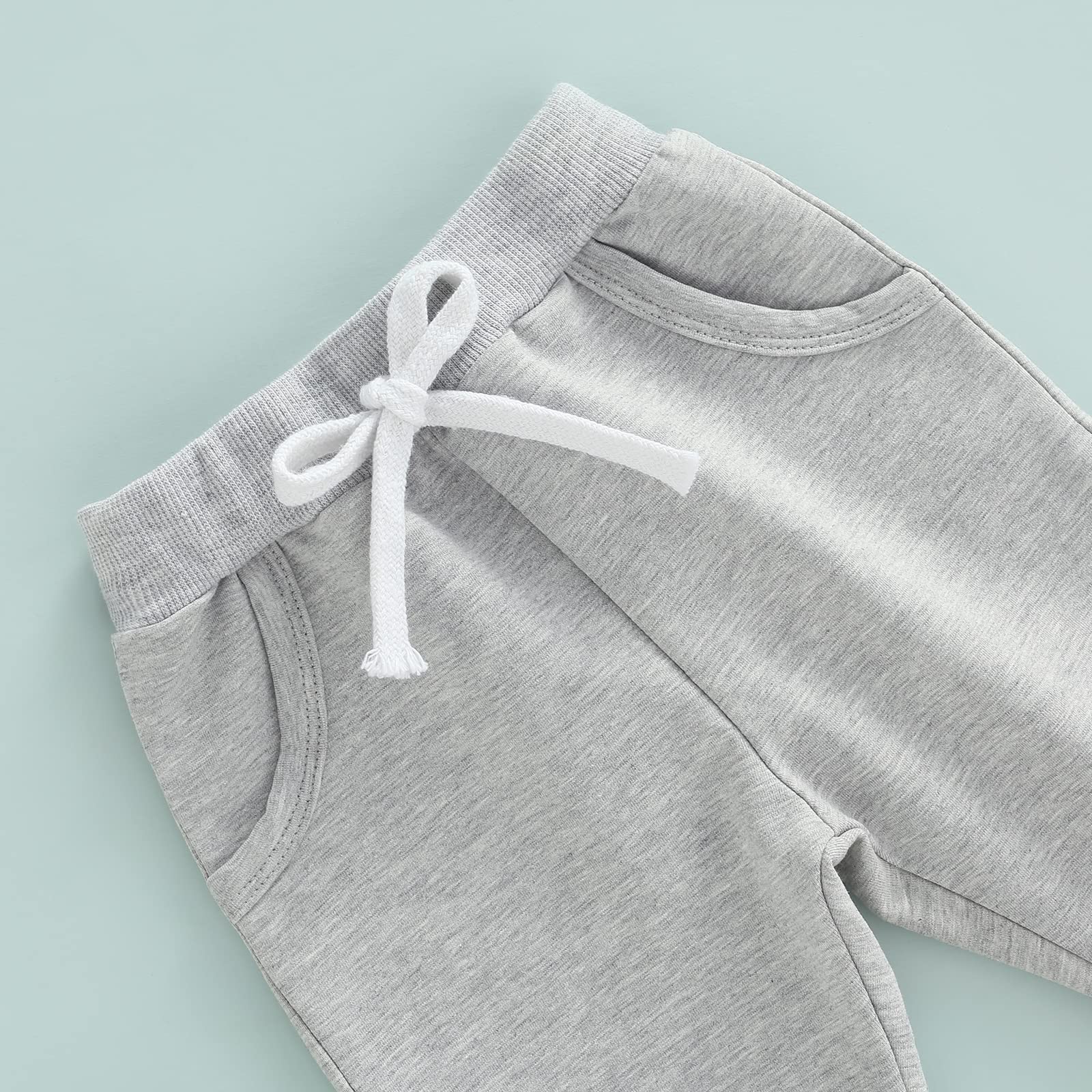 Endorothii Toddler Baby Boy Long Sleeve Solid Hoodies Sweatshirt Pants Outfit Set 2 Piece Sweatsuit Fall Clothes (Grey, 12-18 Months)