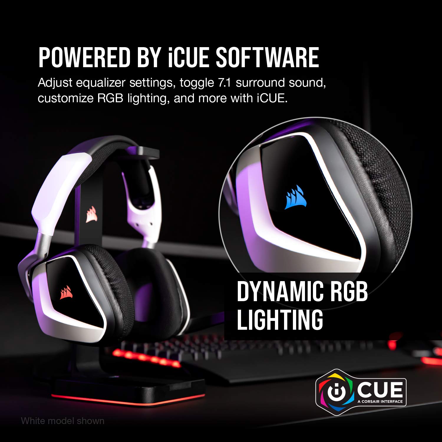 Corsair VOID RGB Elite Wireless Premium Gaming Headset with 7.1 Surround Sound, Carbon (Renewed)