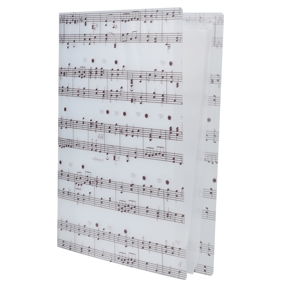 Music Sheet File Paper Storage Folder Documents Holder Blank Sheet Files Plastic A4 Size 40 Pockets (Music Sheet White)