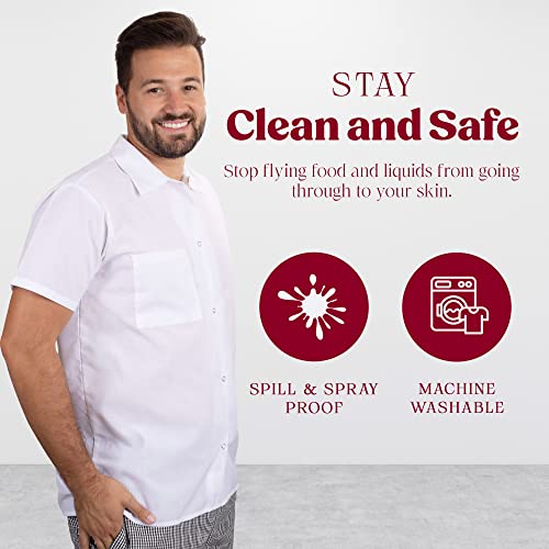 Elite Kitchens Apparel Professional Chef Shirts White Bulk Packs (1, Medium)