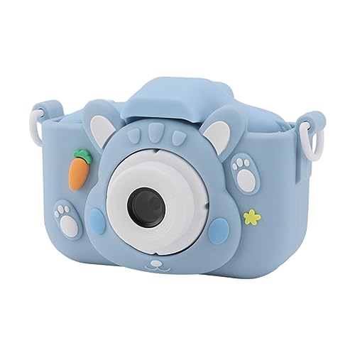 Children Digital Camera, Selfie Camera Toy USB Rechargeable Front Rear Lens 2.0in Screen for Boys Girls (Blue)