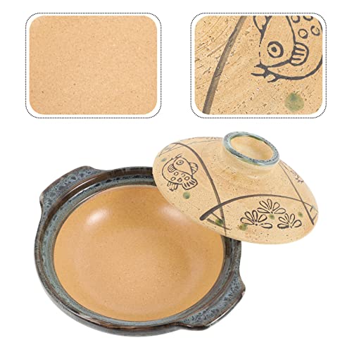 Japanese Donabe Pot Korean Soup Pot Ceramic Casserole Clay Earthenware Pot Chinese Stew Pot Soup Pot Cooking Pot Stockpot with Lid Kitchen Cookware 18cm Ceramic Stew Pot Clay Cooking Pot (Color : Ass