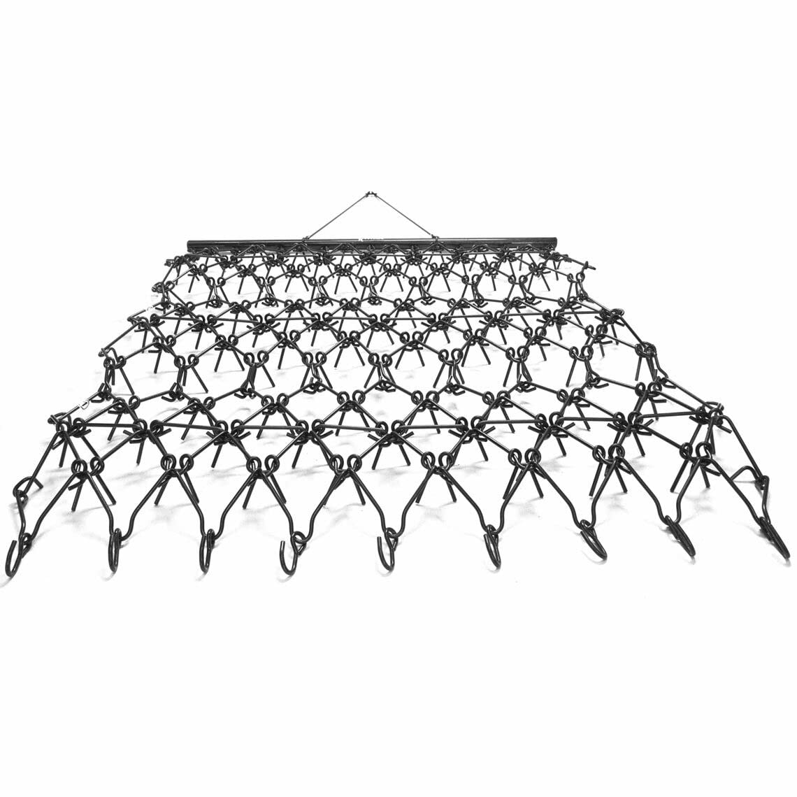 Titan Attachments Heavy Duty Drag Harrow 7 FT x 8 FT Leveling Grading Steel Mesh, 3/8in Tines, Tow Behind Agricultural-Style Drag
