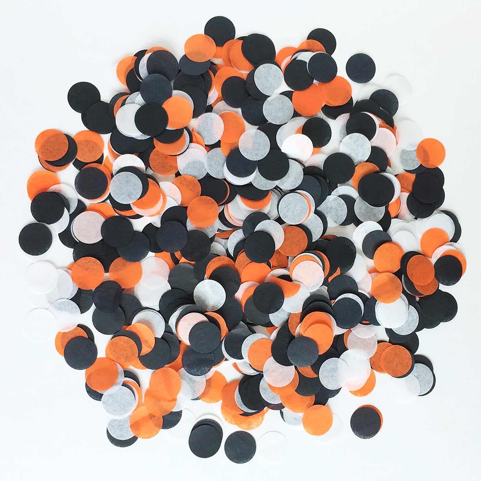 Halloween Confetti 1 inch Paper Confetti Black Orange and White Table Confetti for Halloween Decorations 1.75oz