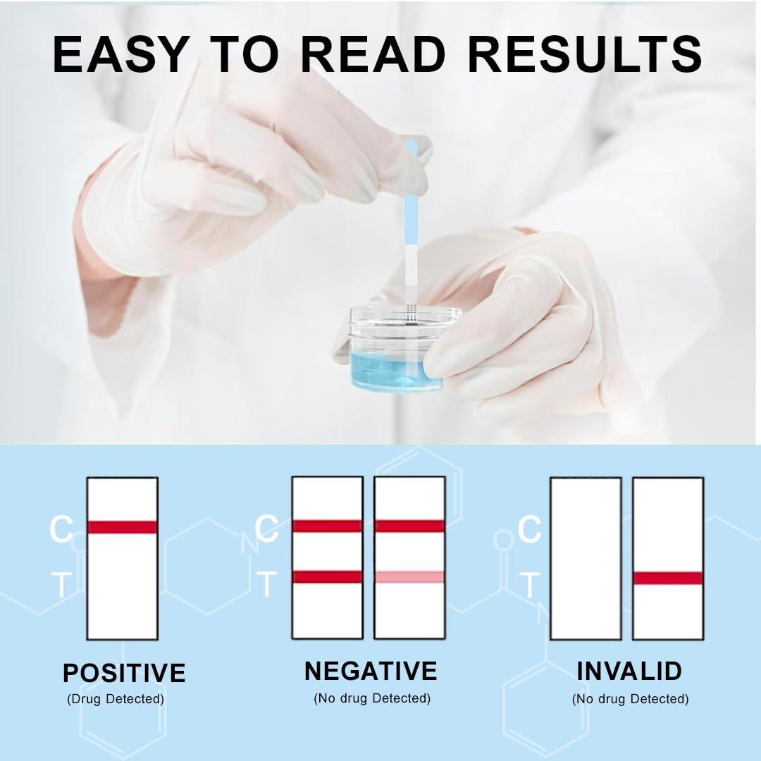 Emnce Fentanyl Test Strips Home Drug Testing Kit - Accurate for Powder Substances, Liquids & Pills | Urine Test Kit for Synthetic Detection | for Forensic Use [5 Pack]