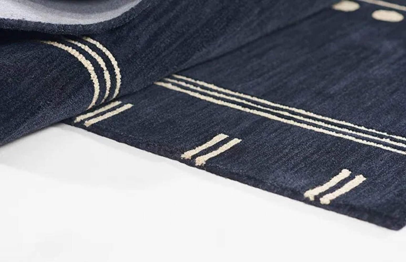 Momeni Simba Wool Hand Tufted Contemporary Indoor Area Rug, Navy, 5' X 8'