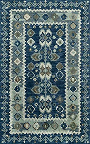 Momeni Tangier Wool Hand Tufted Traditional Indoor Area Rug, Blue, 8' X 11'