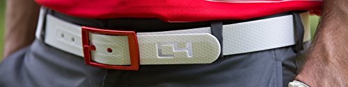 C4 Belts Summer Plaid Green Golf Belt with White Buckle - Adjustable for waist size up to 44 inch, Hypoallergenic