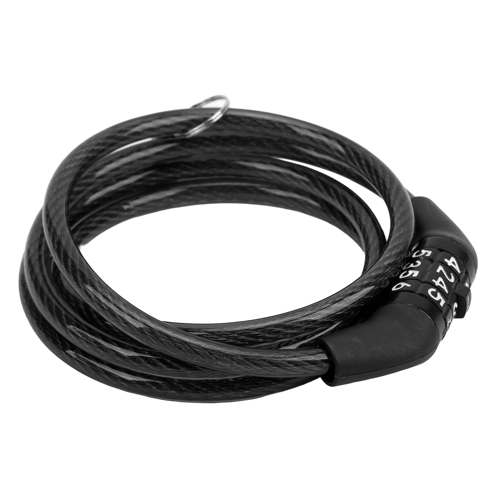 Drfeify Bicycle Combination Lock, Steel Cable Bicycle 4 Digit Combination Cable Lock for Bicycle Mountain Bike