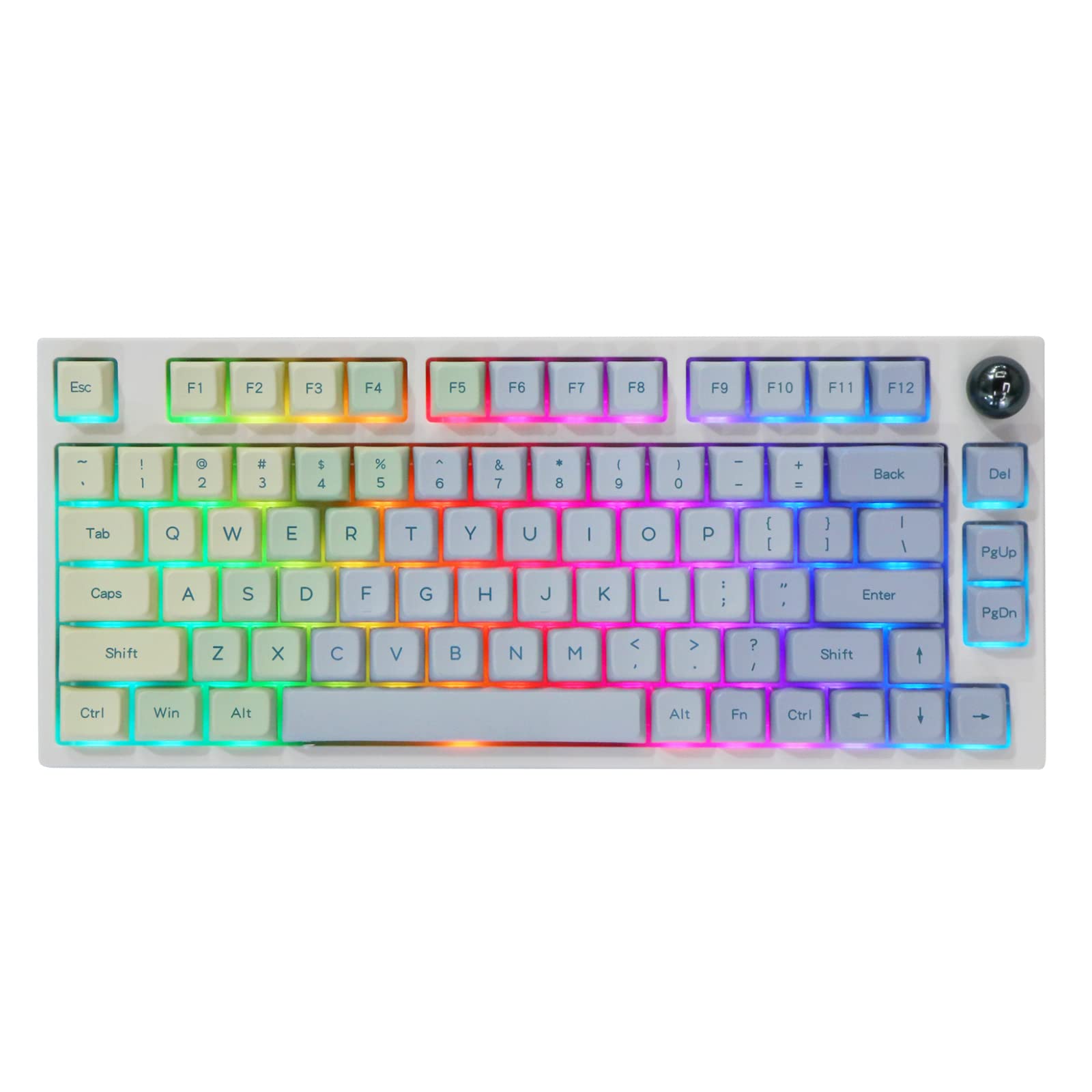 EPOMAKER TH80 Pro 75% Hot Swap RGB 2.4Ghz/Bluetooth 5.0/Wired Gaming Keyboard, with 4000mah Battery, PBT Keycaps, Knob Control for Windows/Mac PS5 PS4 Xbox