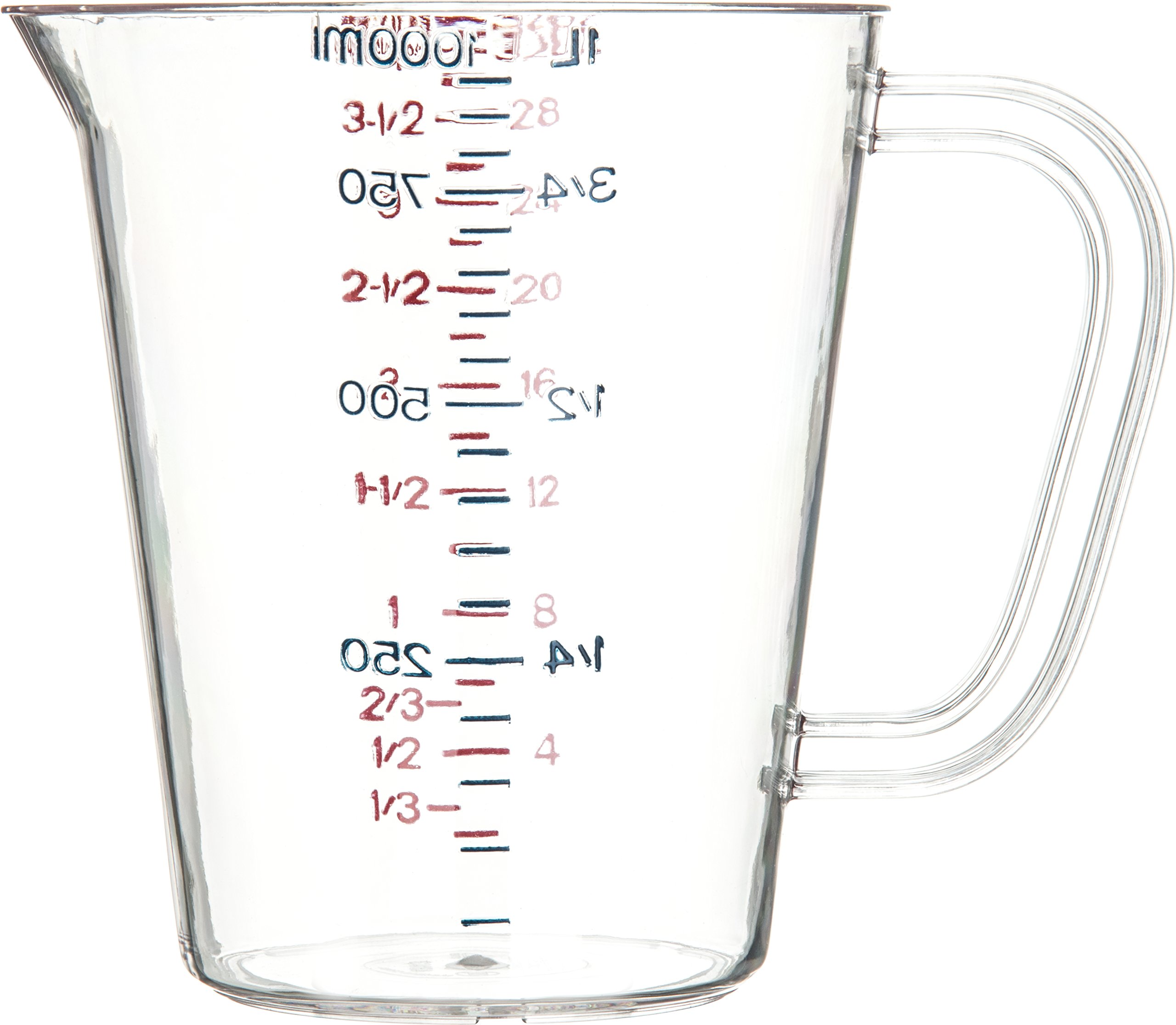 Carlisle FoodService Products 4314307 Commercial Plastic Measuring Cup, 1 Quart, Clear