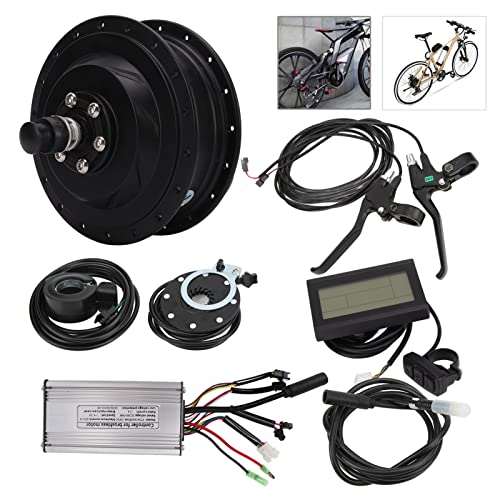Drfeify Electric Bike Motor Kit, 48V 500W Front Hub Motor Electric Bike Conversion Kit(Fits 26 inch Rim Spokes)