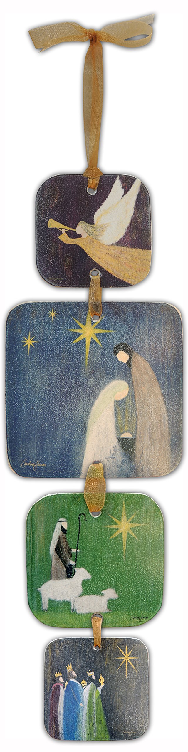 Cathedral Art, 16" (Abbey & CA Gift) Nativity Ornament with Words, Multi