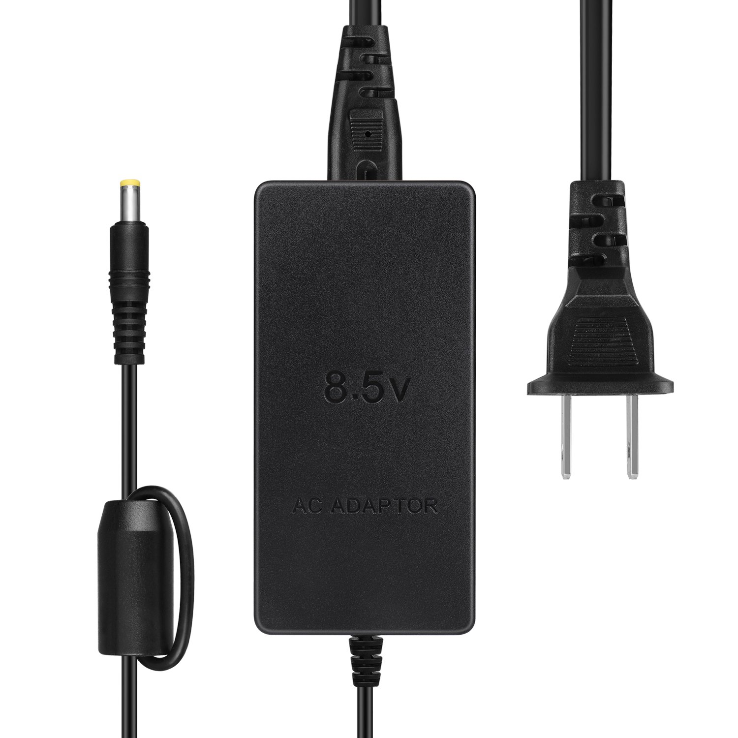 TNP PS2 Slim Power Cord Adapter - Replacement AC Charger Cable Accessories for Playstation 2 Slim - Spare Playstation 2 Power Cord 7000 9000 Series Gaming Console (Black)