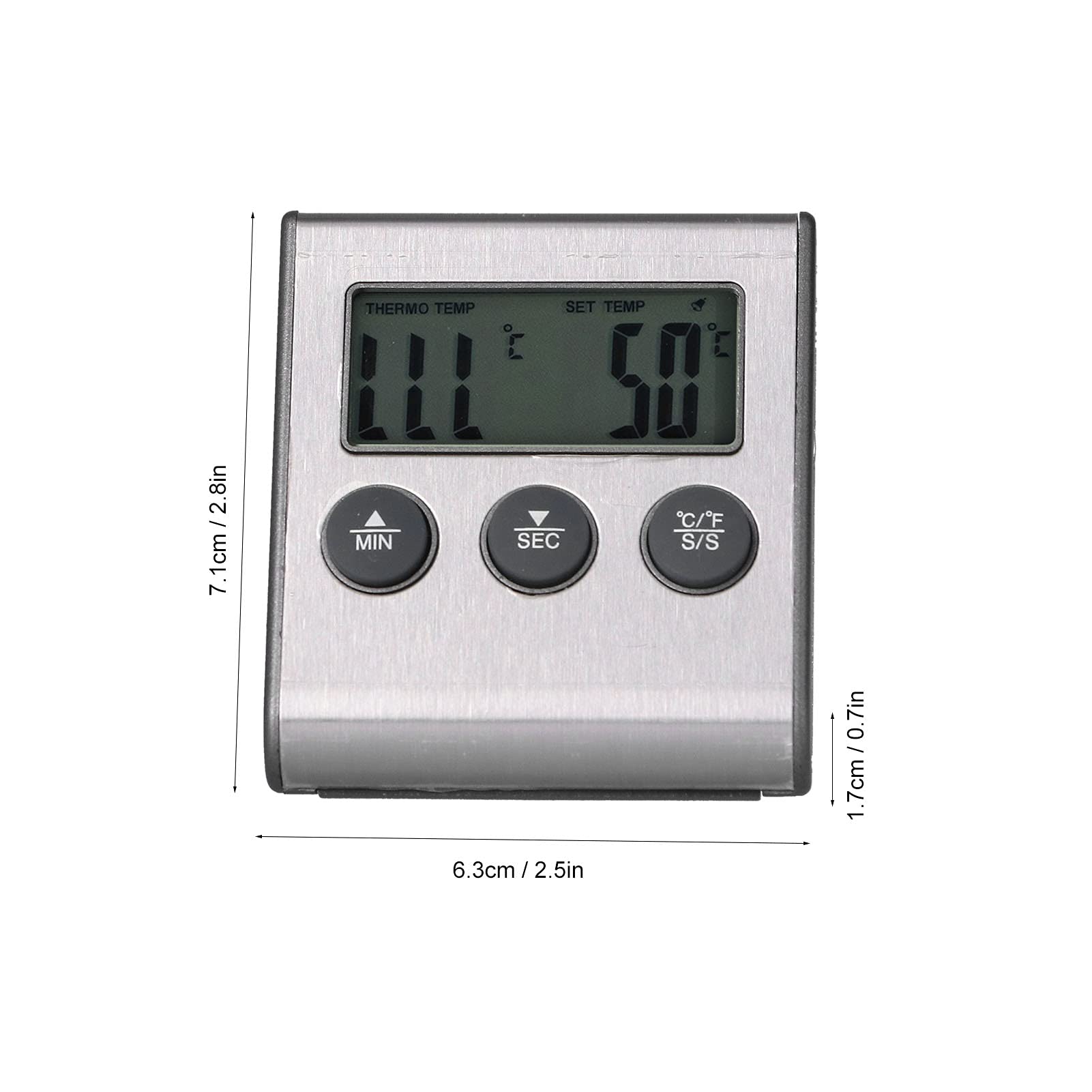 Digital Meat Thermometer for Cooking, Magnet Design Barbecue Thermometer with Alarm Function, Food Meat Temperature Meter Grill Thermometer for Kitchen