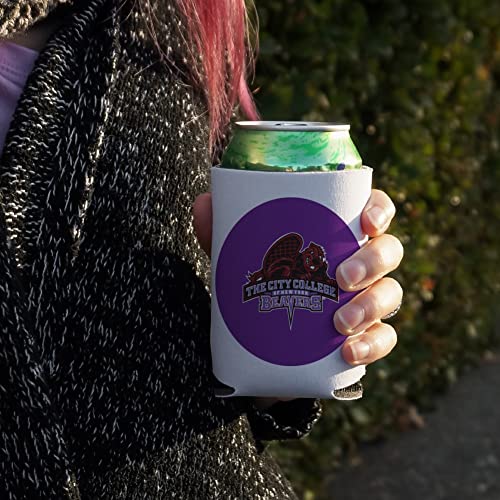 City College of New York Primary Logo Can Cooler - Drink Sleeve Hugger Collapsible Insulator - Beverage Insulated Holder