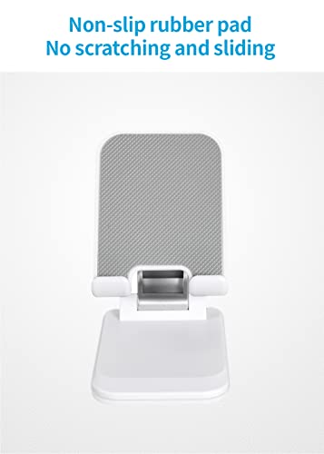 Foldable & Portable Cell Phone Stand with Silicon Pad,Adjustable Angle Height Tablet Desktop Holder Compatible with iPhone 14 Pro Max,Samsung Galaxy S20 and Other 4-8'' Smartphone