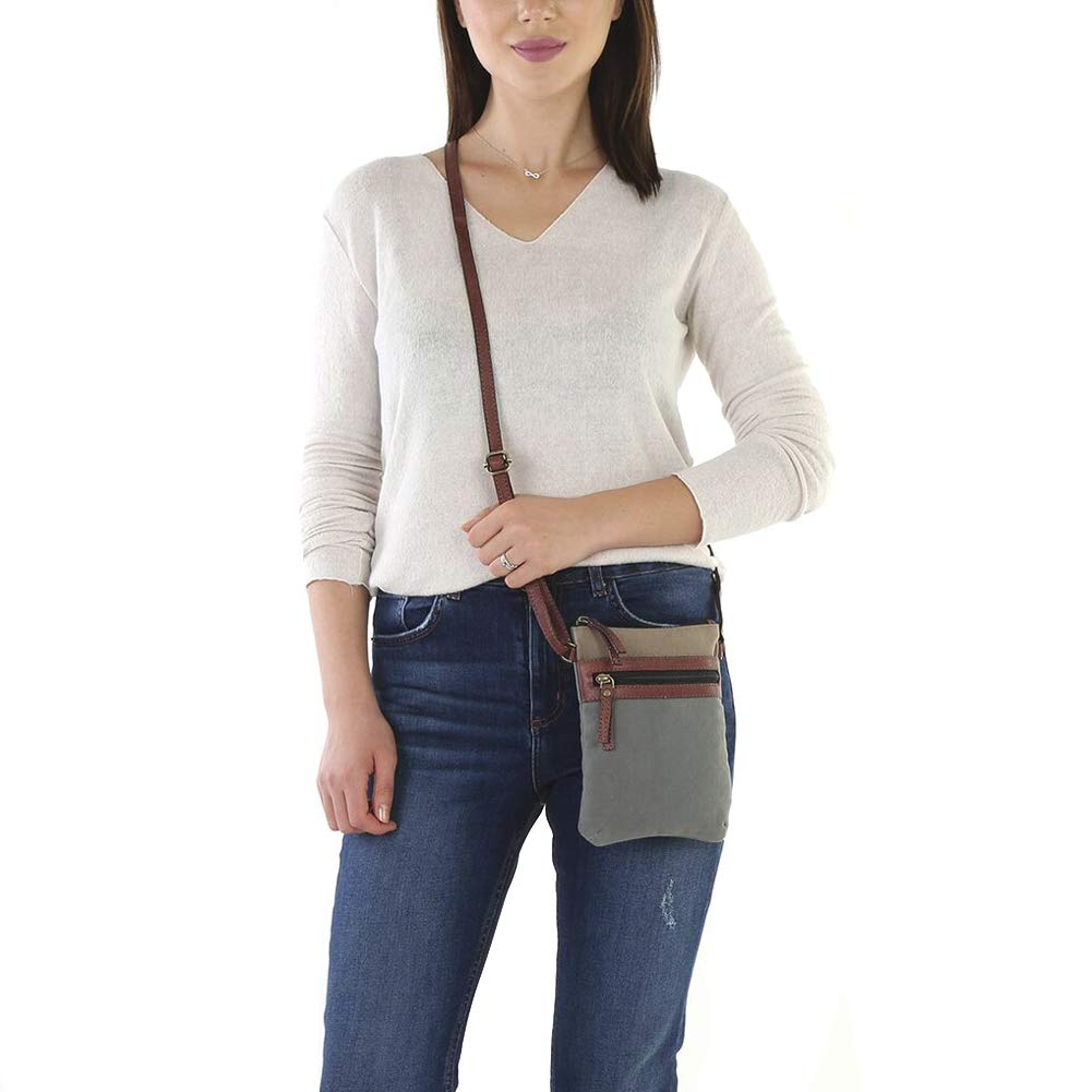 Mona B. Recycled Upcycled Canvas Isla and Ava with Vegan Leather Trim MD-5701 (Ava River-Crossbody)