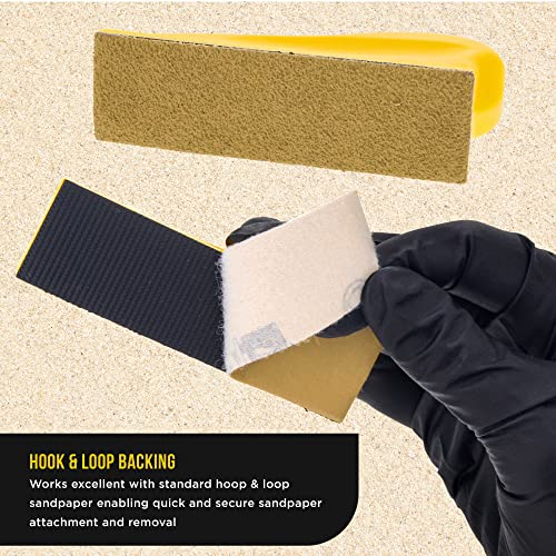 Dura-Gold Micro Hand Sanding Block Kit, 3.5β x 1β Pad, Hook & Loop Backing, 40 Sandpaper Sheets, 5 Each 60, 80, 120, 180, 220, 320, 400, 600 Grit - Wood Woodworking, Small Detail Finishing Sander
