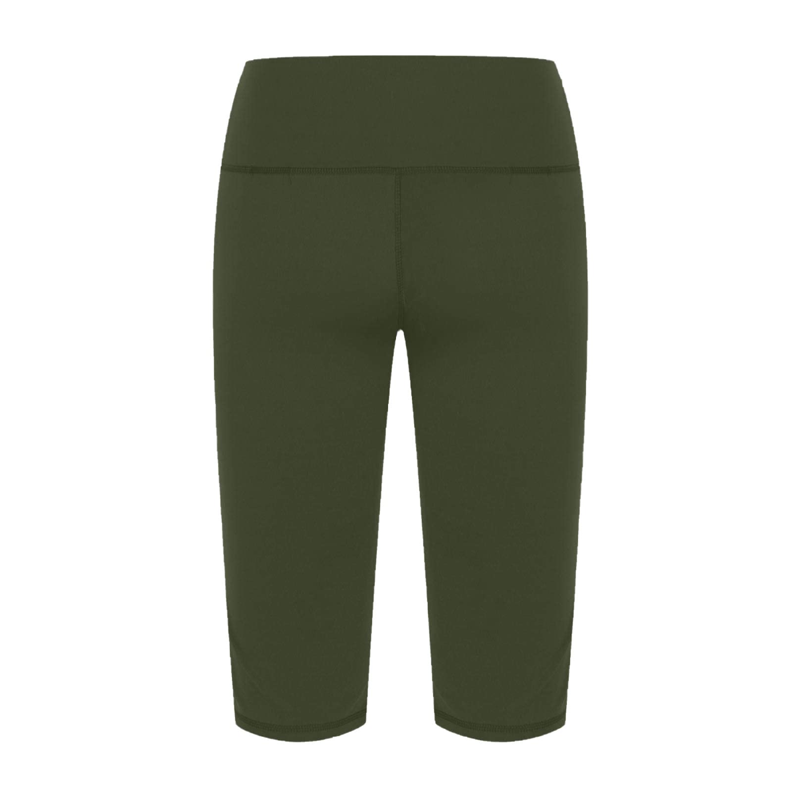 Capri Leggings for Women Knee Length Butt Lift Tights Tummy Control Yoga Workout Exercise Capri Pants with Pockets Army Green