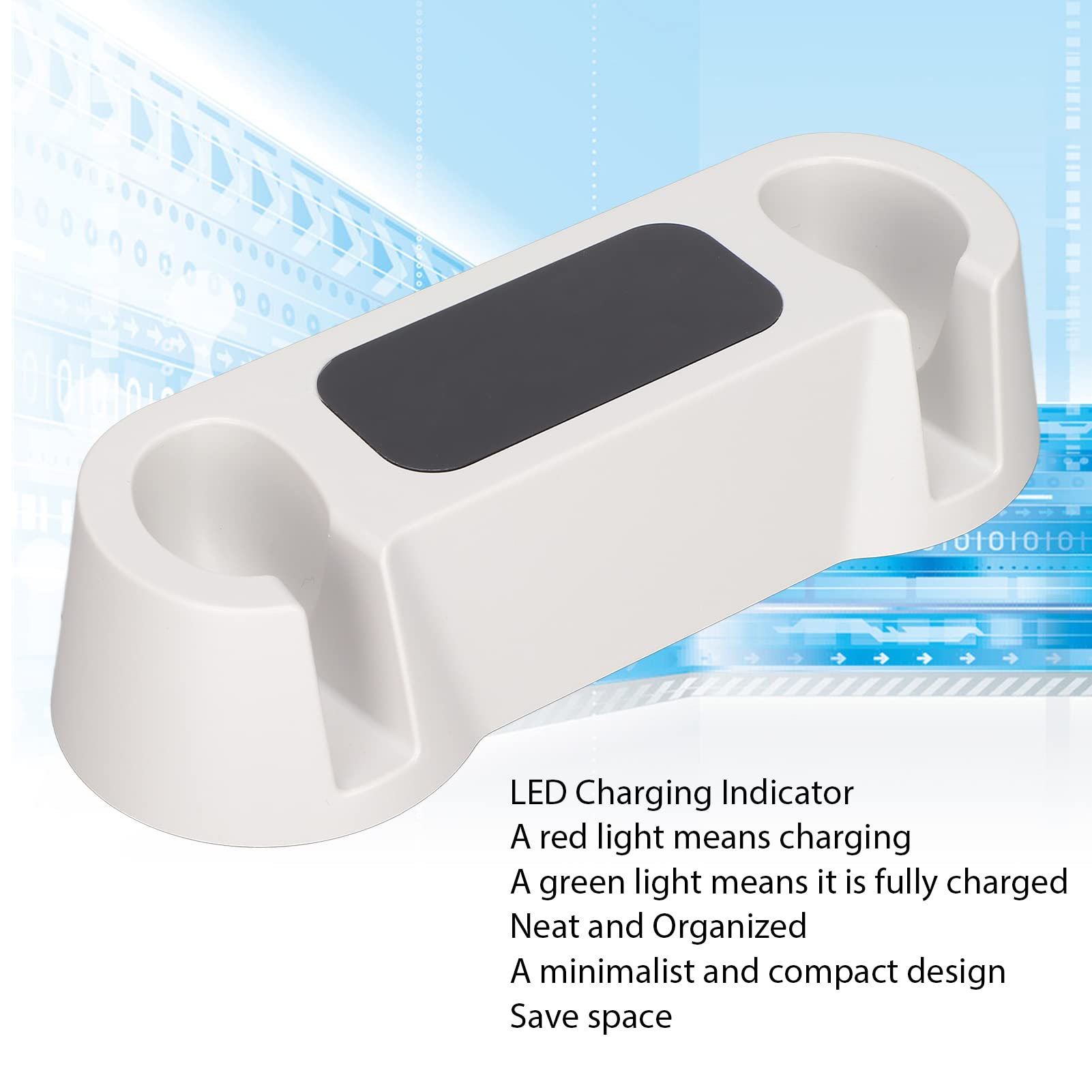 Dual Charging Dock for Oculus Quest 2 Controllers, with LED Indicator Light, Dual Charging Station with 2 Rechargeable Batteries
