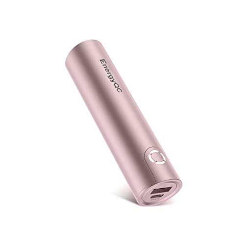 EnergyQC Fast Charging Portable Charger 5000mAh,External Battery Power Bank with USB-C Input(Recharge Only), Battery Pack Compatible with iPhone,Samsung Galaxy,Airpods and More-Rose Gold