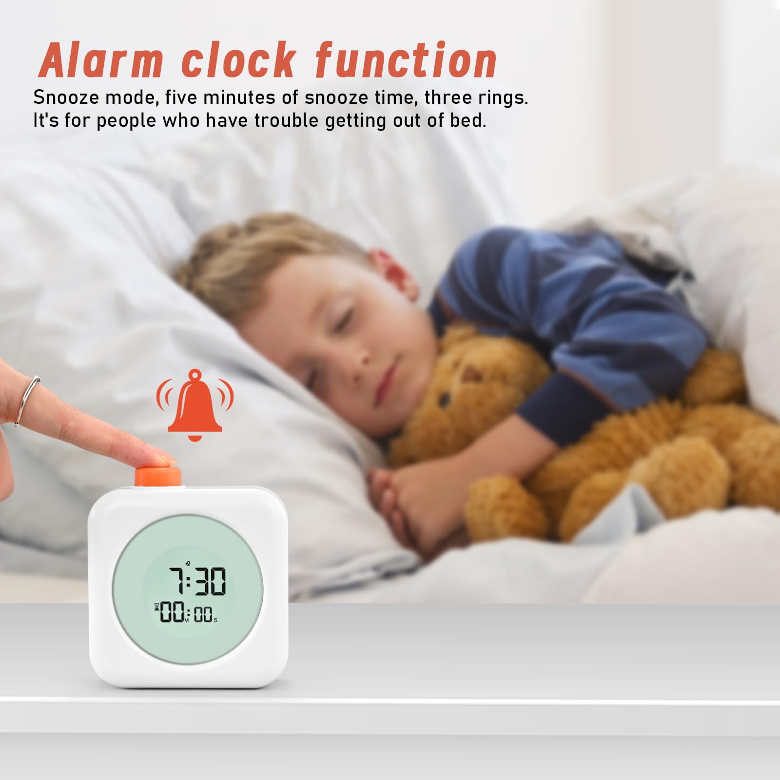 EooCoo Digital Visual Timer, 60-Minute Countdown Timer for Kids and Adults, Time Management Tool, Timer Clock Alarm 3 in 1, for Home Kitchen Office, Back to School Supplies