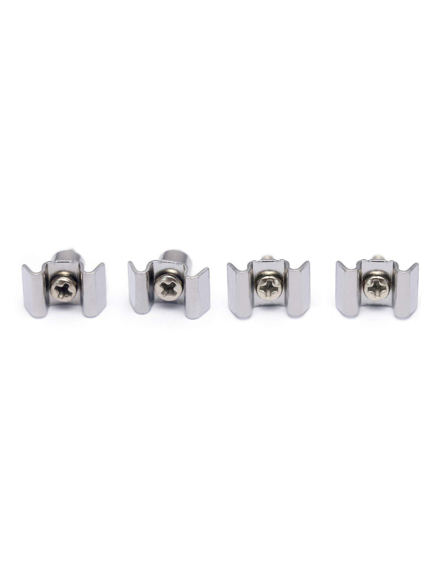 Metallor Guitar String Trees String Retainer Guides Compatible with Strat Tele Style Electric Guitar Bass Parts Replacement Pack of 4pcs with Mounting Screws Chrome.