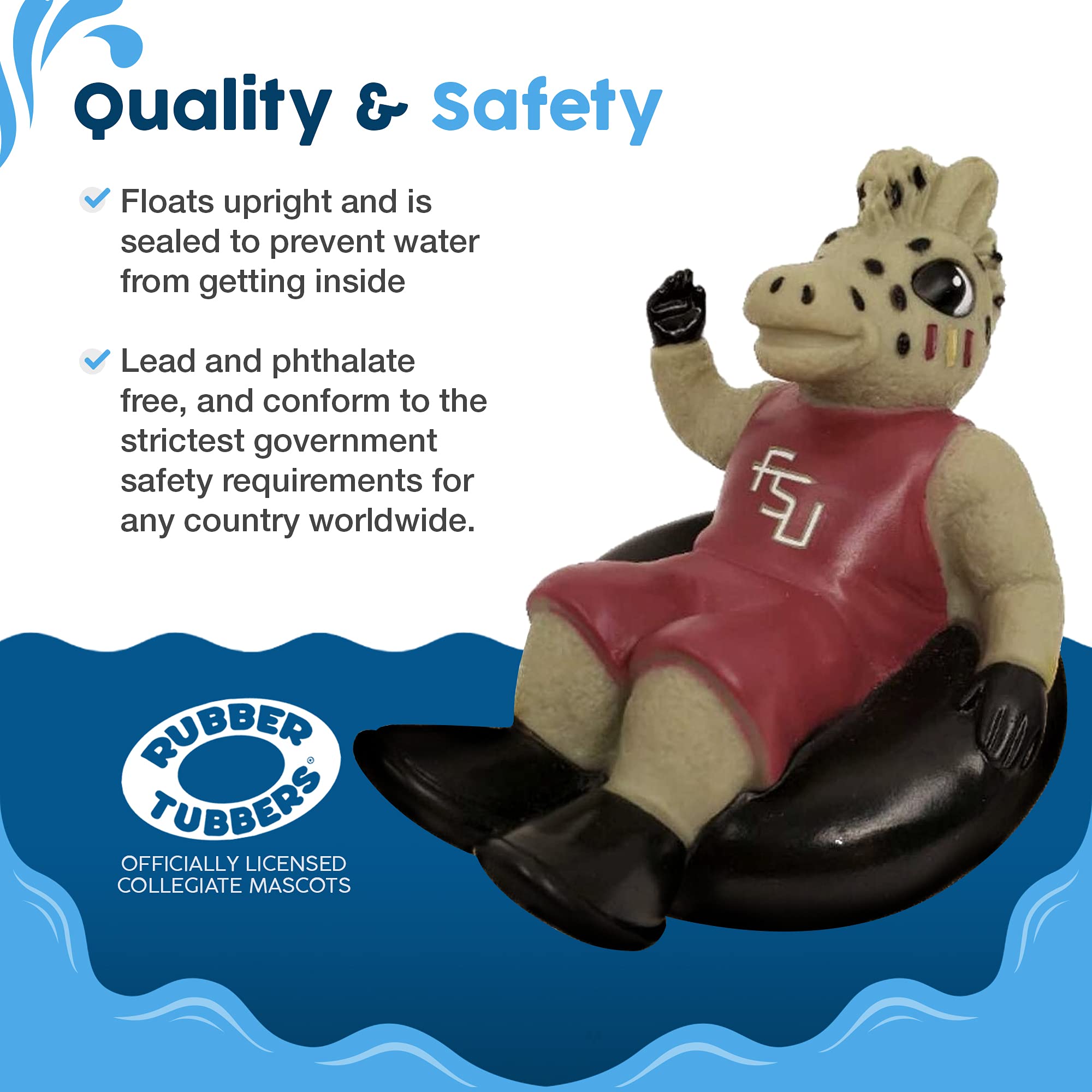Rubber Tubbers Florida State Seminoles (Cimarron) Collegiate Bathtub Toys - Officially Licensed NCAA Team Mascots, Authentic Sports Memorabilia, Novelty Rubber Ducks (Florida State University)